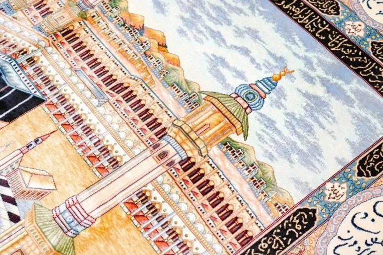 Shipping Handmade Silk Muslim Tapestries Kaaba to UAE! - Yilong Carpet ...
