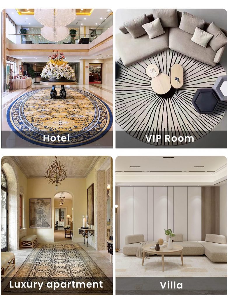 Hand Tufted Wool Carpet Beige Modern Design Round Carpet - Yilong ...